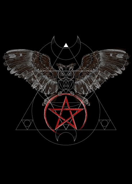 'Sacred Geometry Owl' Poster by Crescent Chalice | Displate