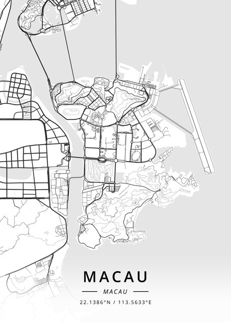 'Macau, Macau' Poster by Designer Map Art | Displate