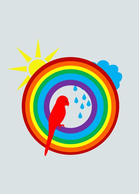 'Bird and Rainbow' Poster by Milko Cicmil | Displate