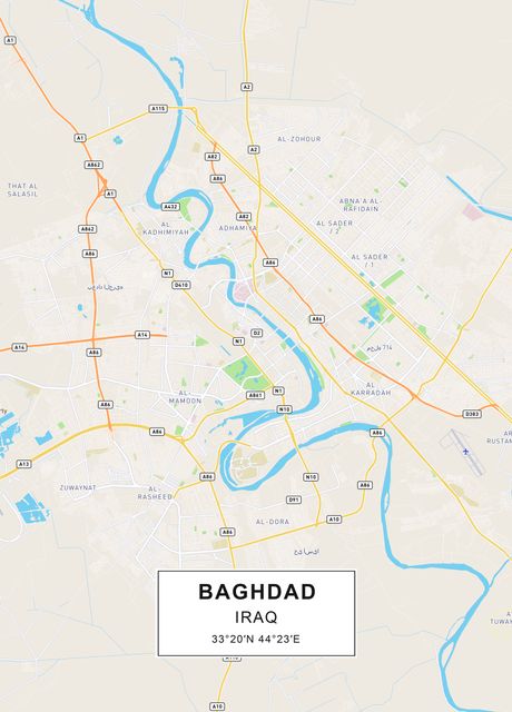 'Baghdad map' Poster by Iwoko | Displate