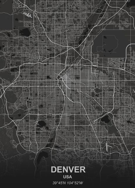'Denver city map' Poster by Iwoko | Displate