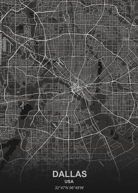'Dallas city map' Poster by Iwoko | Displate
