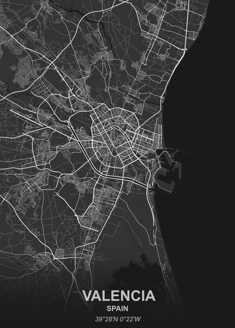 'Valencia city map' Poster by Iwoko | Displate