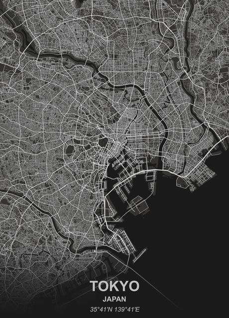 'Tokyo Japan city map' Poster by Iwoko | Displate