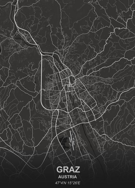 'Graz city map' Poster by Iwoko | Displate