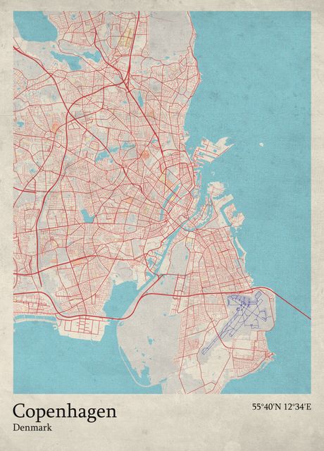 'Copenhagen city map' Poster by Iwoko | Displate