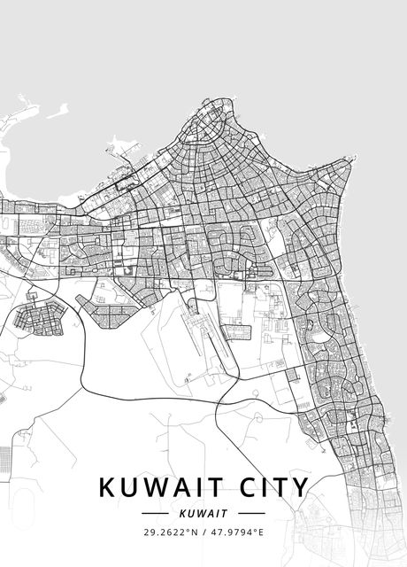 'Kuwait City, Kuwait' Poster by Designer Map Art | Displate