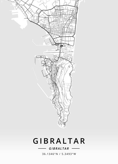 'Gibraltar, Gibraltar' Poster by Designer Map Art | Displate