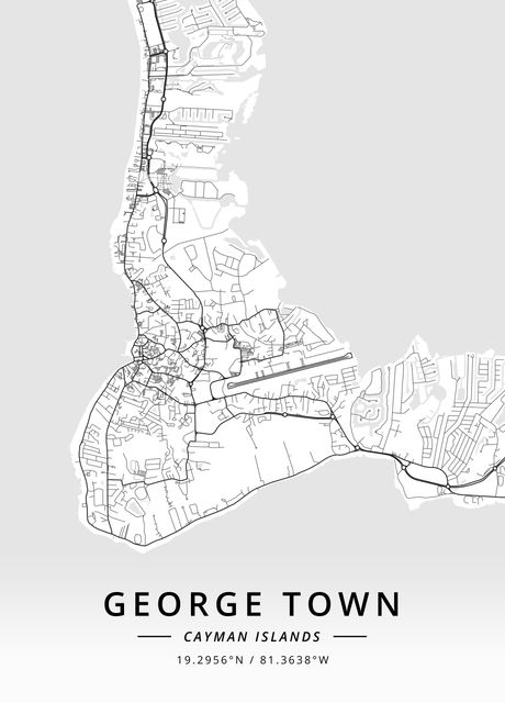 'George Town Cayman Islands' Poster by Designer Map Art | Displate