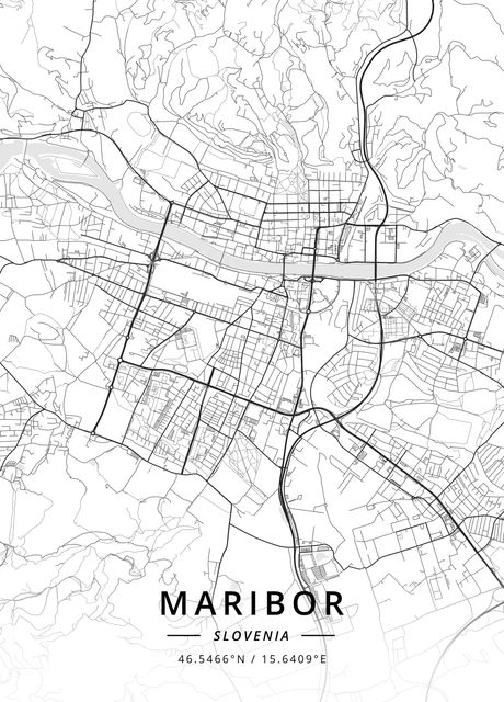 'Maribor, Slovenia' Poster by Designer Map Art | Displate