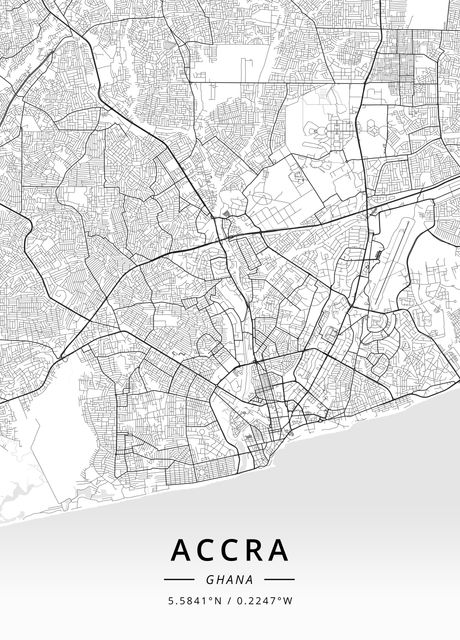 'Accra, Ghana' Poster by Designer Map Art | Displate
