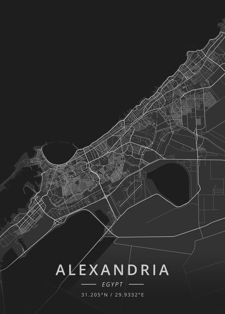 'Alexandria, Egypt' Poster by Designer Map Art | Displate