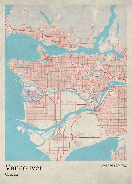 'Vancouver city map' Poster by Iwoko | Displate