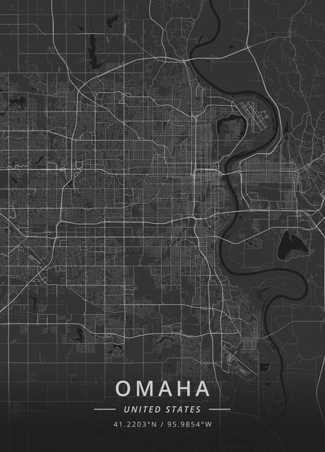'Omaha, United States' Poster by Designer Map Art | Displate