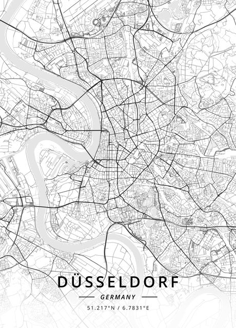 'Dusseldorf, Germany' Poster by Designer Map Art | Displate