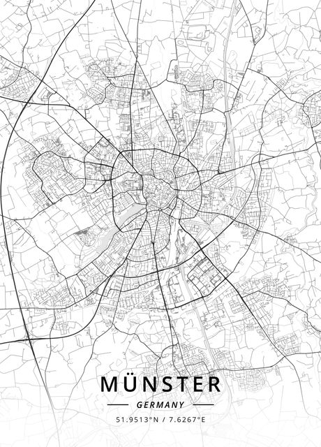 'Munster, Germany' Poster by Designer Map Art | Displate
