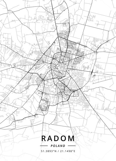 'Radom, Poland' Poster by Designer Map Art | Displate