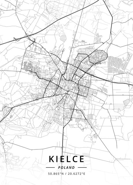 'Kielce, Poland' Poster by Designer Map Art | Displate