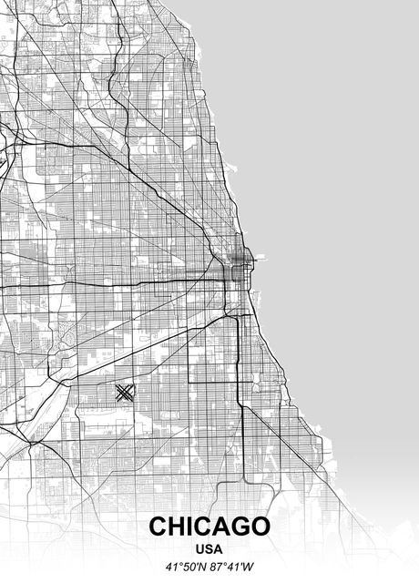 'Chicago city map' Poster by Iwoko | Displate
