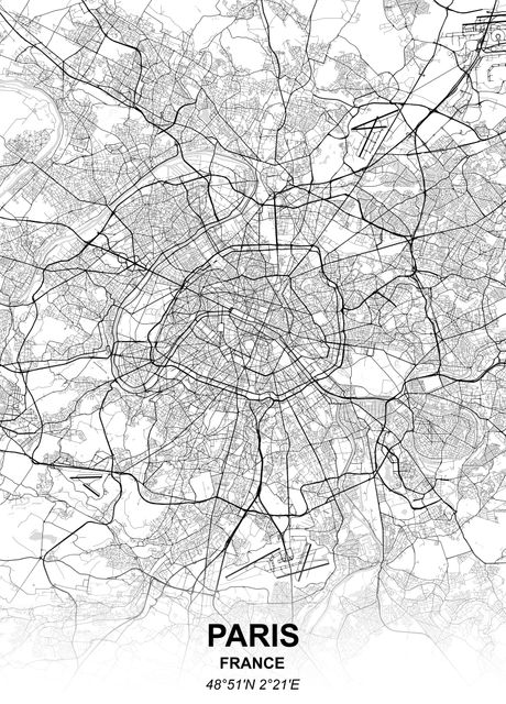 'Paris city map' Poster by Iwoko | Displate