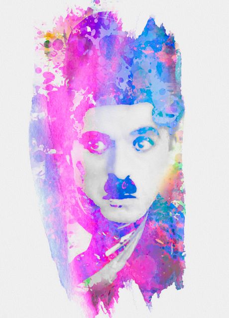 'Charlie Chaplin in colors' Poster by Cristo Emilio | Displate
