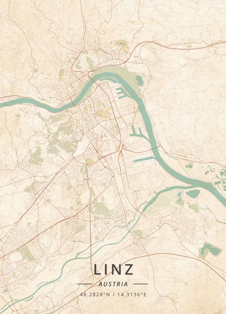 'Linz Austria' Poster by Designer Map Art | Displate