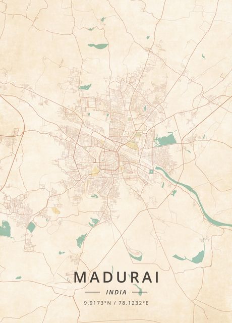 'Madurai India' Poster by Designer Map Art | Displate