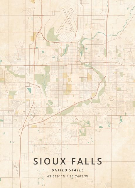 'Sioux Falls United States' Poster by Designer Map Art | Displate