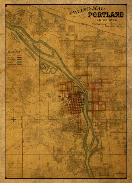'Map of Portland 1894' Poster by Design Turnpike | Displate