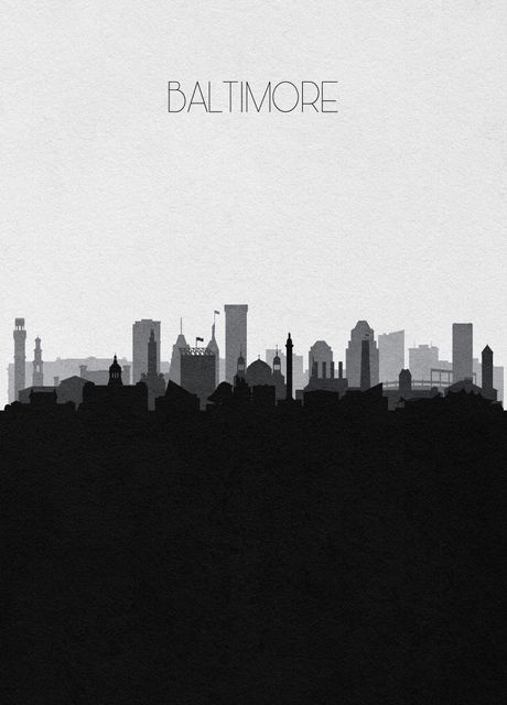 'Baltimore Skyline' Poster by Deniz A. | Displate