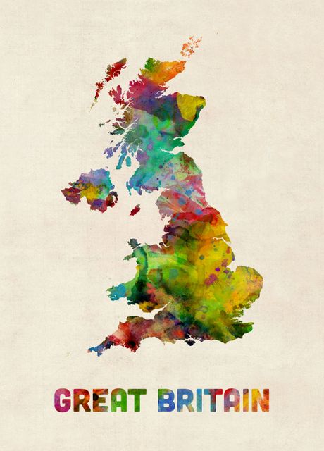 'Great Britain Map' Poster by Michael Tompsett | Displate