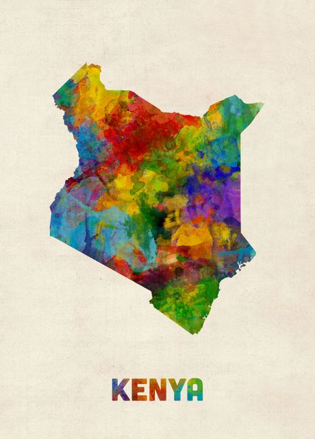 'Kenya Map' Poster by Michael Tompsett | Displate