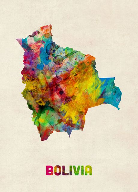 'Bolivia Map' Poster by Michael Tompsett | Displate
