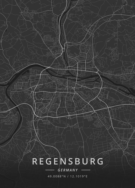 'Regensburg Germany' Poster by Designer Map Art | Displate