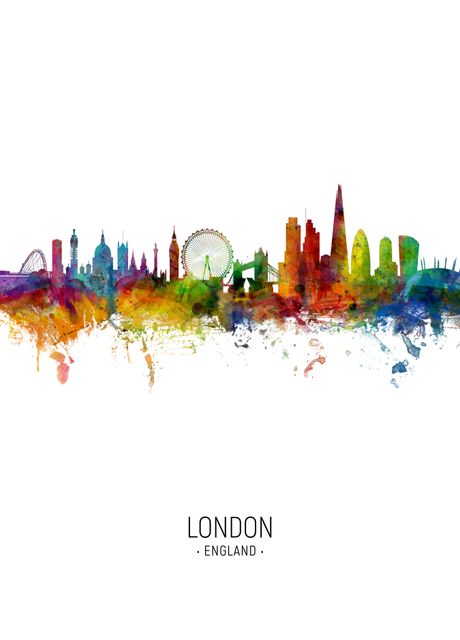 'London England Skyline' Poster by Michael Tompsett | Displate