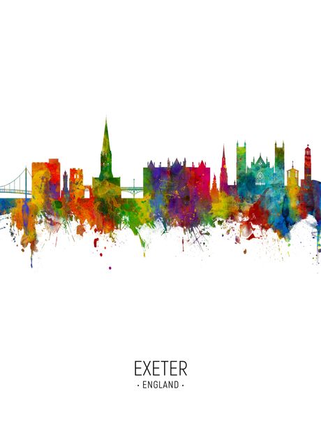 'Exeter England Skyline' Poster by Michael Tompsett | Displate