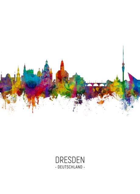 'Dresden Germany Skyline' Poster by Michael Tompsett | Displate