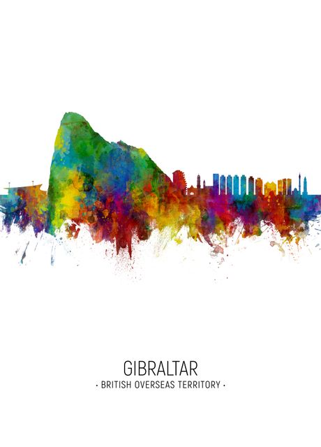 'Gibraltar Skyline' Poster by Michael Tompsett | Displate