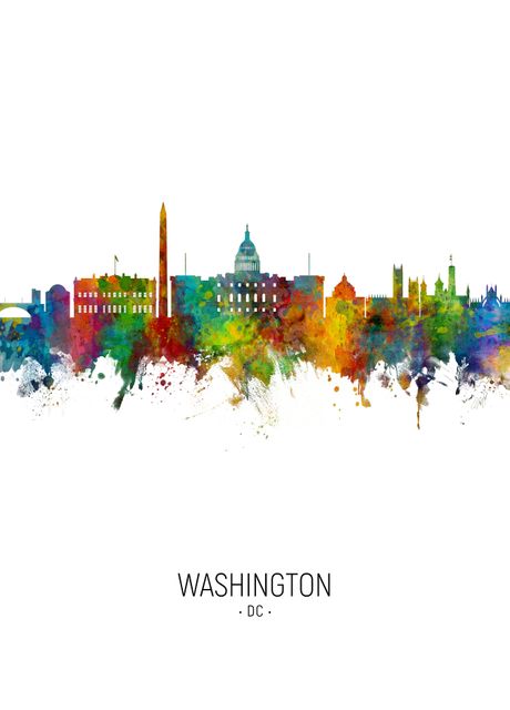 'Washington DC Skyline' Poster, picture, metal print, paint by Michael ...