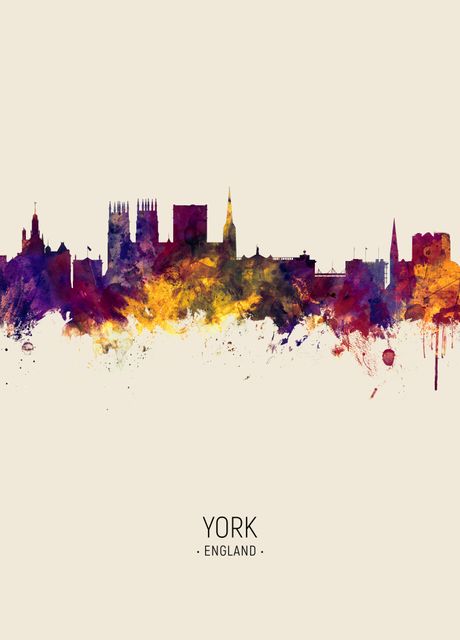 'York England Skyline' Poster by Michael Tompsett | Displate