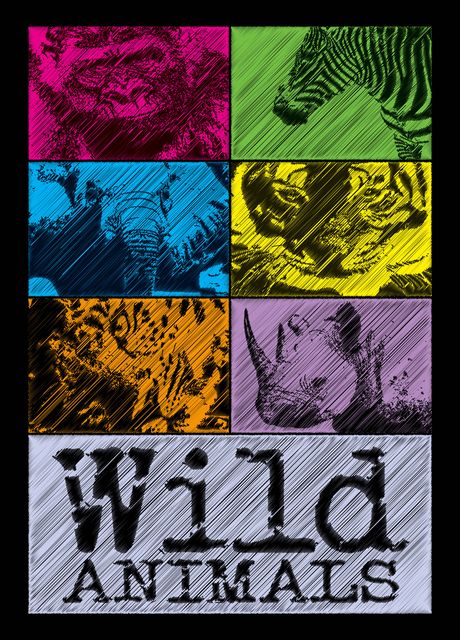 'Wild Animals Pop Art' Poster by Paul Scotton | Displate