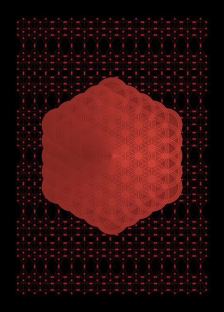 'Red Flower of life' Poster by LA KASA KREATIVA | Displate