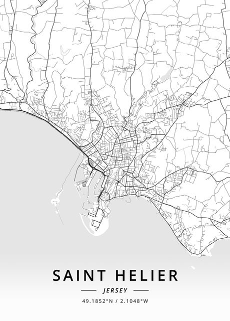 'Saint Helier Jersey' Poster by Designer Map Art | Displate