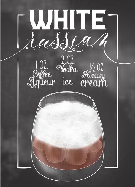 'White Russian Cocktail Bar' Poster by Giovanni Poccatutte | Displate