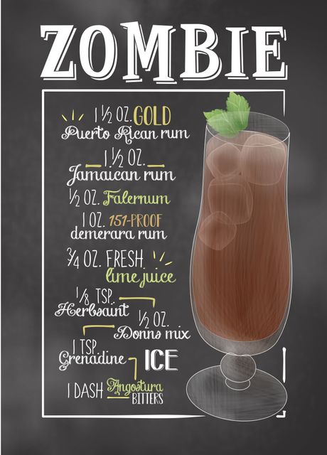 'Zombie Cocktail Bar' Poster by Giovanni Poccatutte | Displate