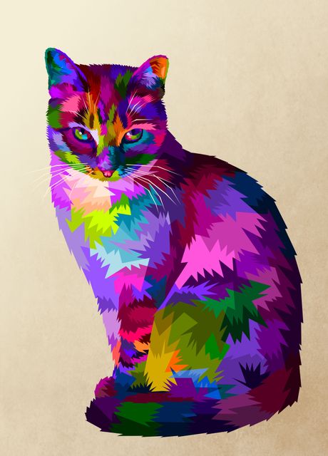 'cool cat sitting ' Poster by peri priatna | Displate