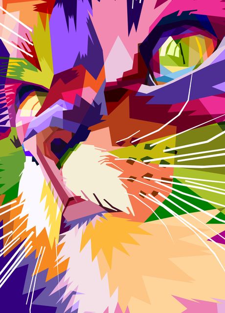 'close up of face cat ' Poster by peri priatna | Displate