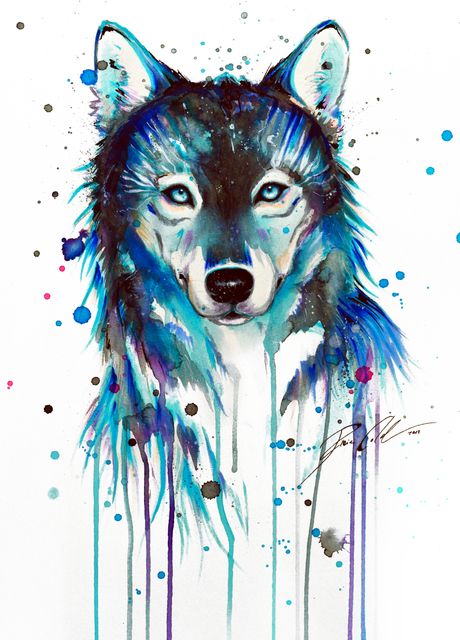'Blue wolf' Poster by Pixie Cold | Displate