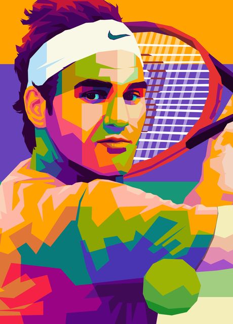 'Roger Federer Illustration' Poster by Rizky Irawan | Displate
