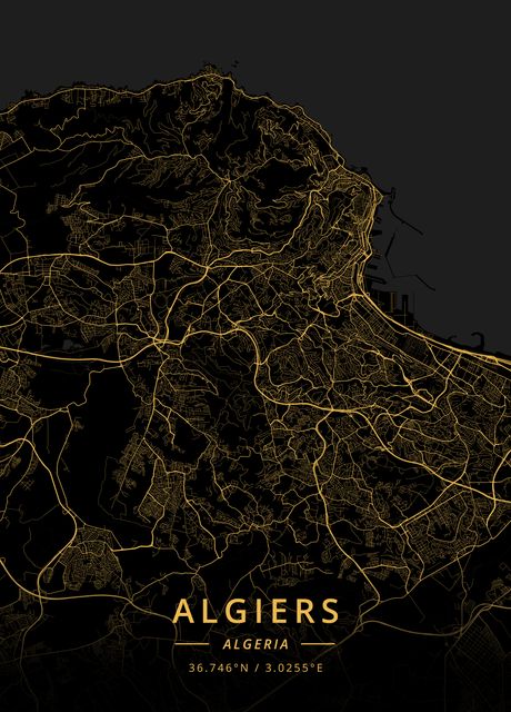 'Algiers Algeria' Poster by Designer Map Art | Displate